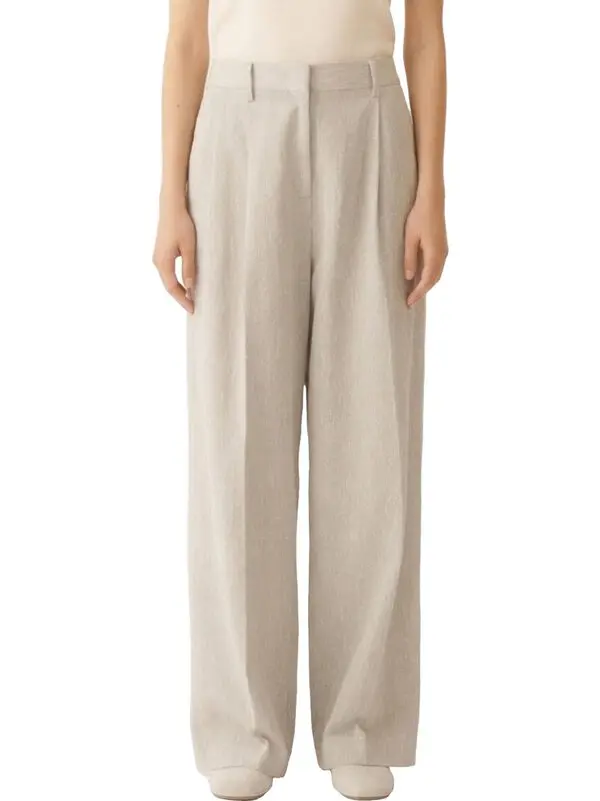 Fabiana Filippi Virgin Wool Blend Wide-leg Trousers - Ice