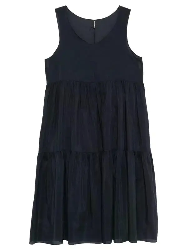 SUSANNE BOMMER Tiered V-neck Midi Dress - Blue