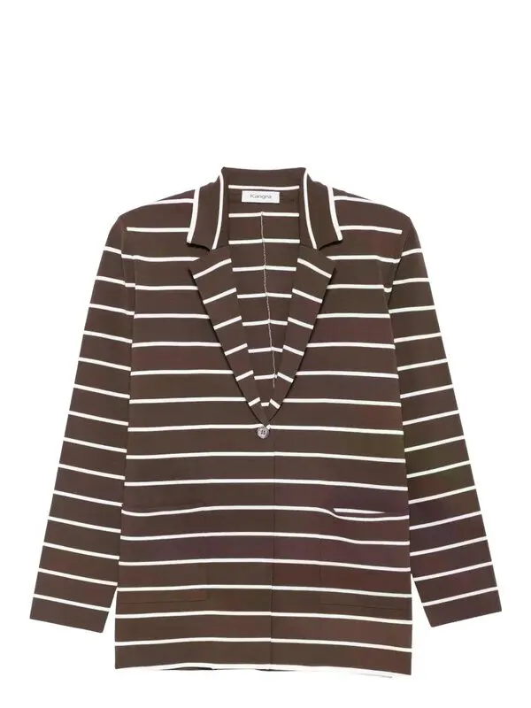 KANGRA Striped Blazer - Brown