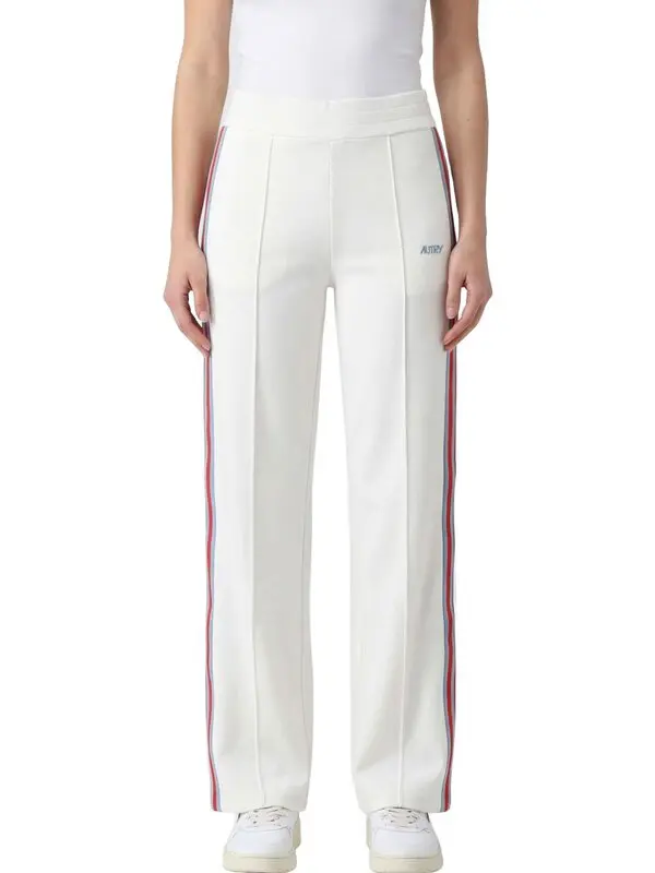 AUTRY Technical Fabric Wide Leg Trousers - White