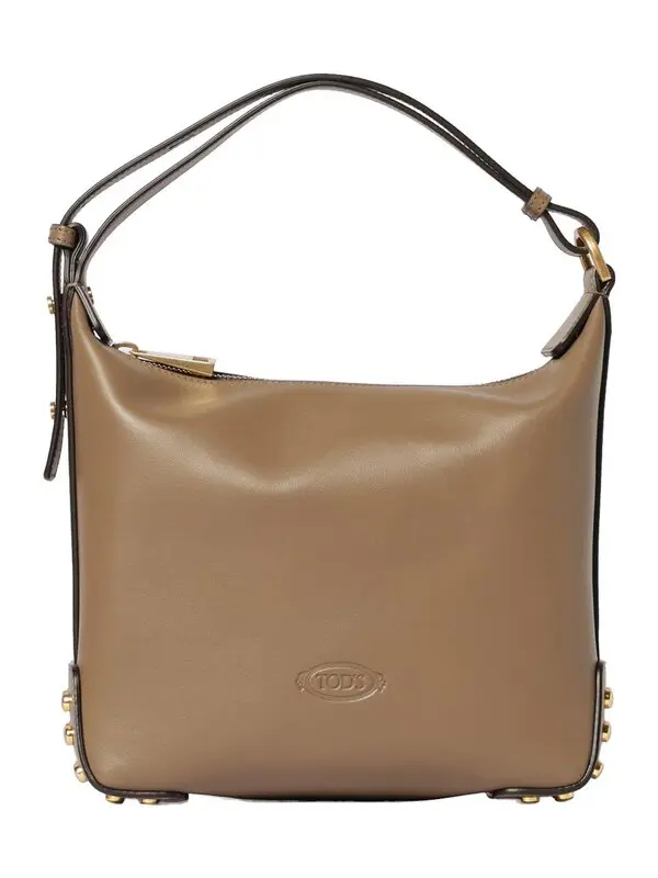 TOD'S Smooth Calfskin Leather Gmt Handbag - Beige