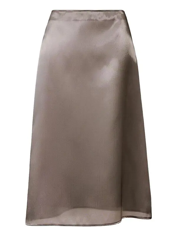 Fabiana Filippi Silk Blend Midi Skirt - Grey