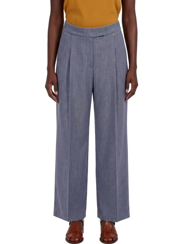 Liu Jo Viscose Blend Wide-leg Trousers - Blue