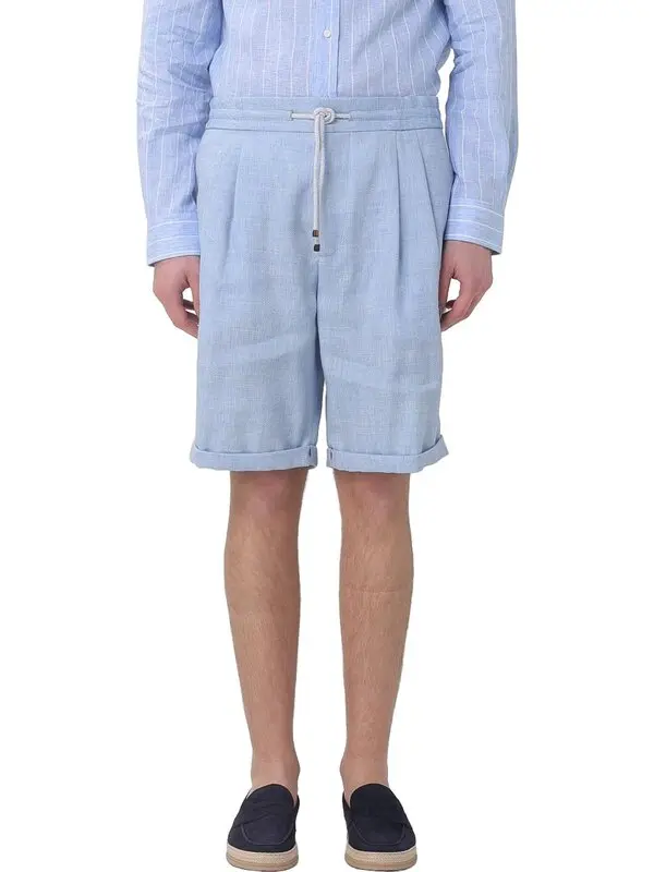 Brunello Cucinelli Linen Blend Shorts - Gnawed Blue