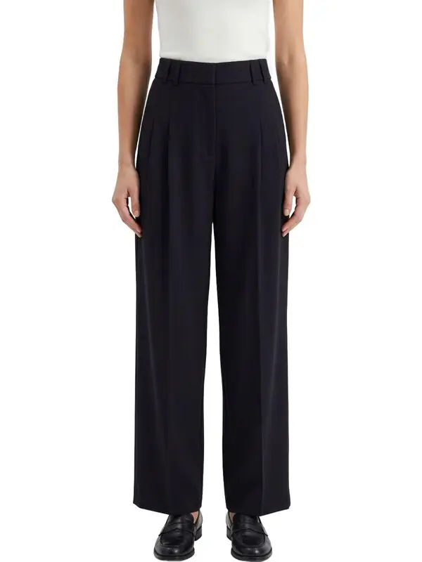 Patrizia Pepe Viscose Blend Wide Leg Pants - Black