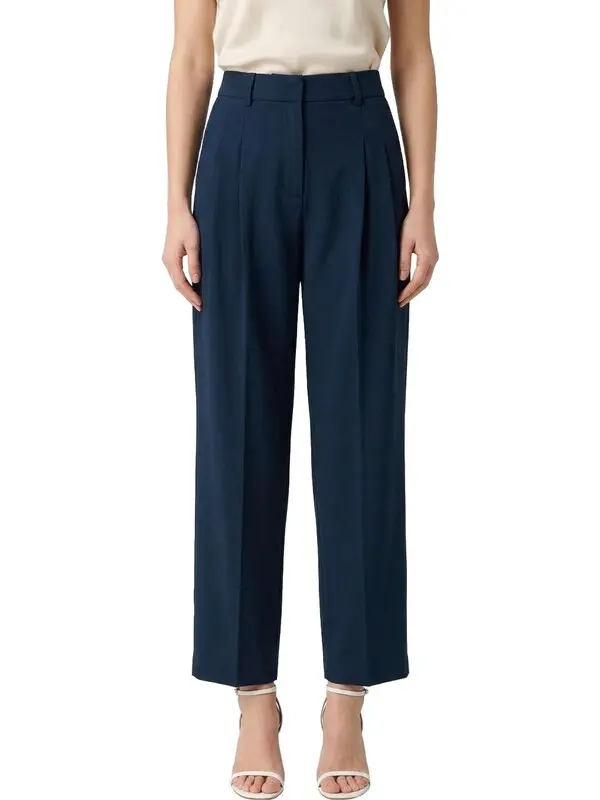 Patrizia Pepe Viscose Blend Wide Leg Pants - Blue