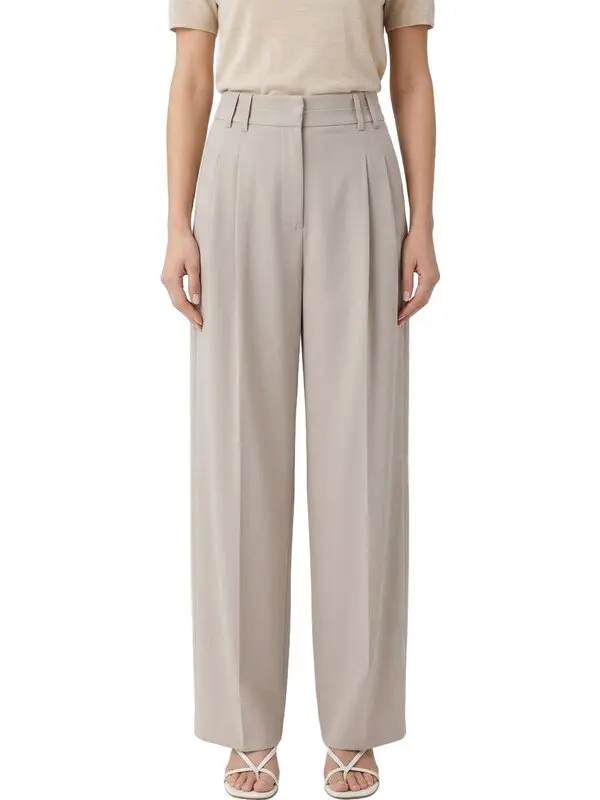 Patrizia Pepe Viscose Blend Wide Leg Pants - Grey