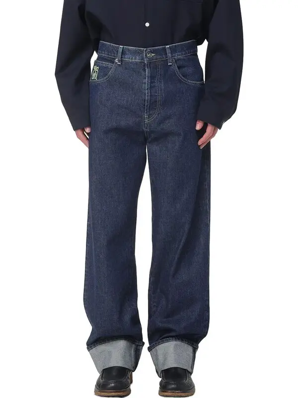 Marni Cotton Denim Wide Leg Jeans - Blue