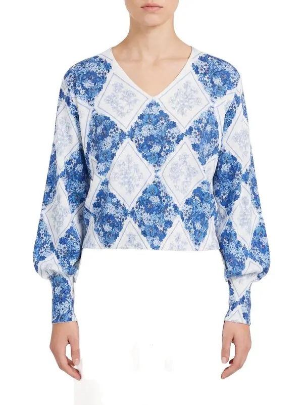 TWINSET Viscose Floral Print Jumper - Blue