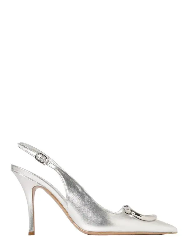 FERRAGAMO Slingback Pumps With Horsebit Detail - Silver