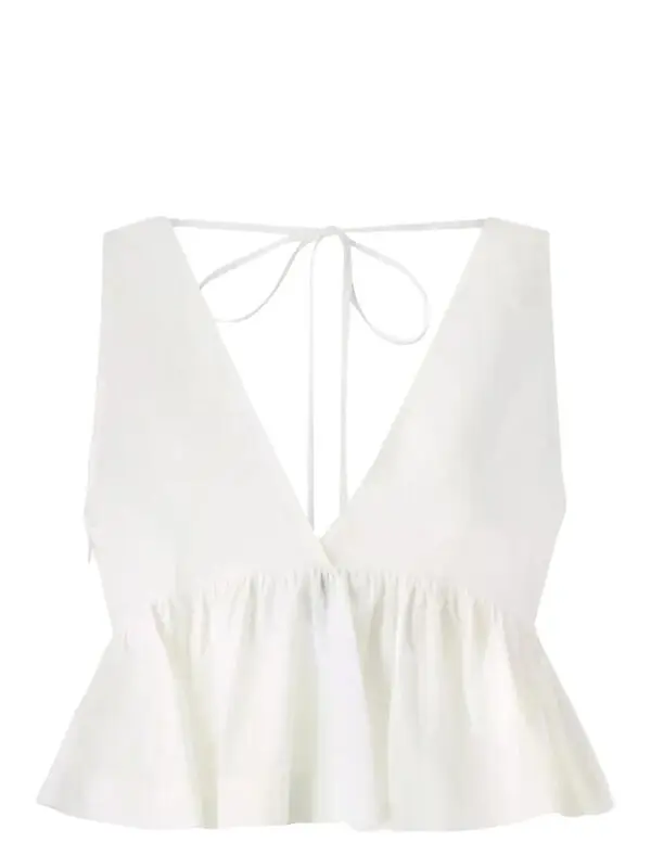 Pinko Peplum V-neck Top - White