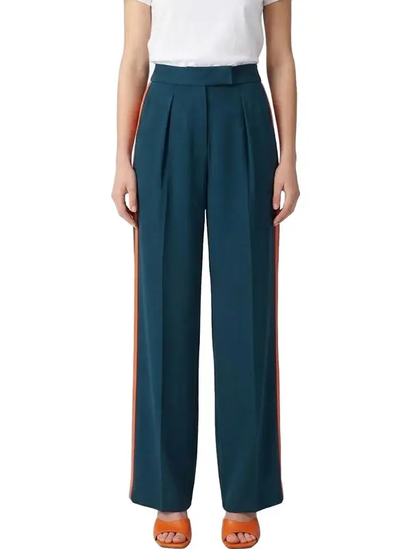 Patrizia Pepe Tailored Cotton Blend Trousers - Blue