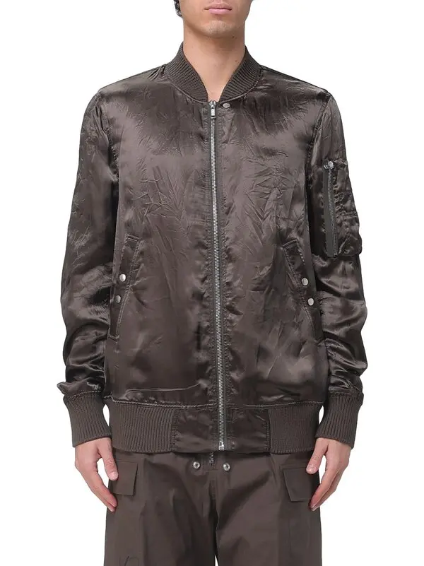 Rick Owens Cupro And Virgin Wool Bomber Jacket - Brown