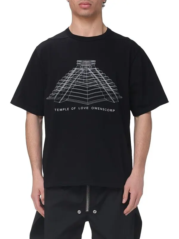 Rick Owens Printed Cotton T-shirt - Black
