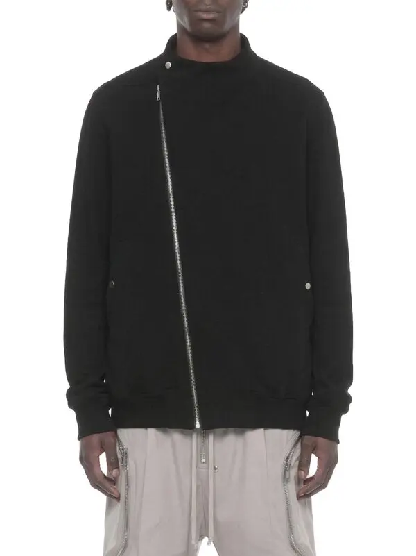 Rick Owens Asymmetrical Zip Up Sweatshirt - Black