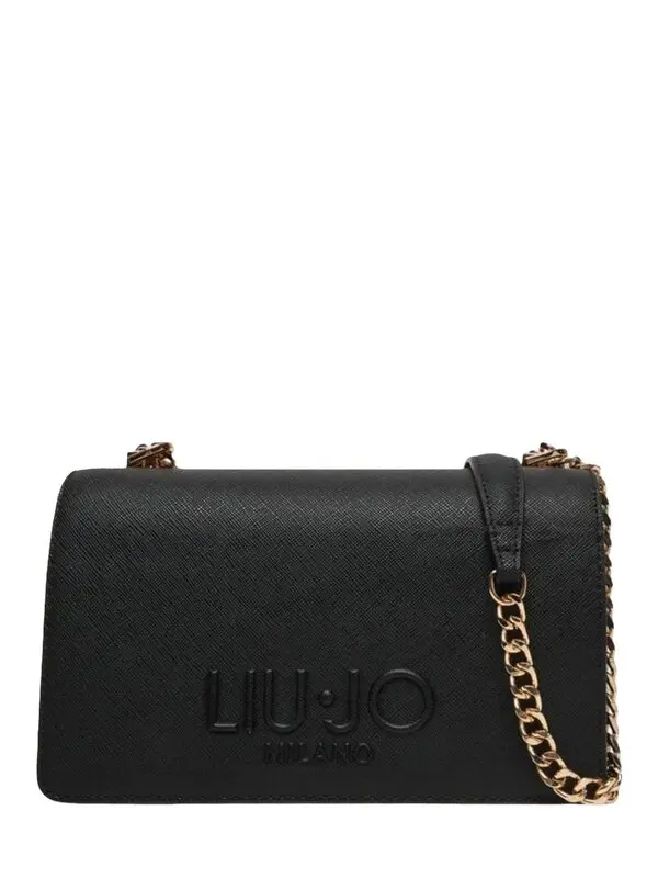Liu Jo Saffiano Faux Leather Mini Bag With Chain Strap - Black