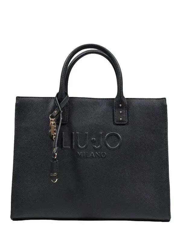 Liu Jo Saffiano Faux Leather Top Handle Bag With Shoulder Strap - Black