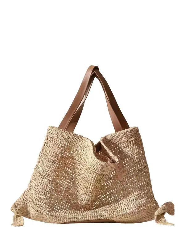 Hereu Cador Crocheted Knot Shoulder Bag - Neutrals