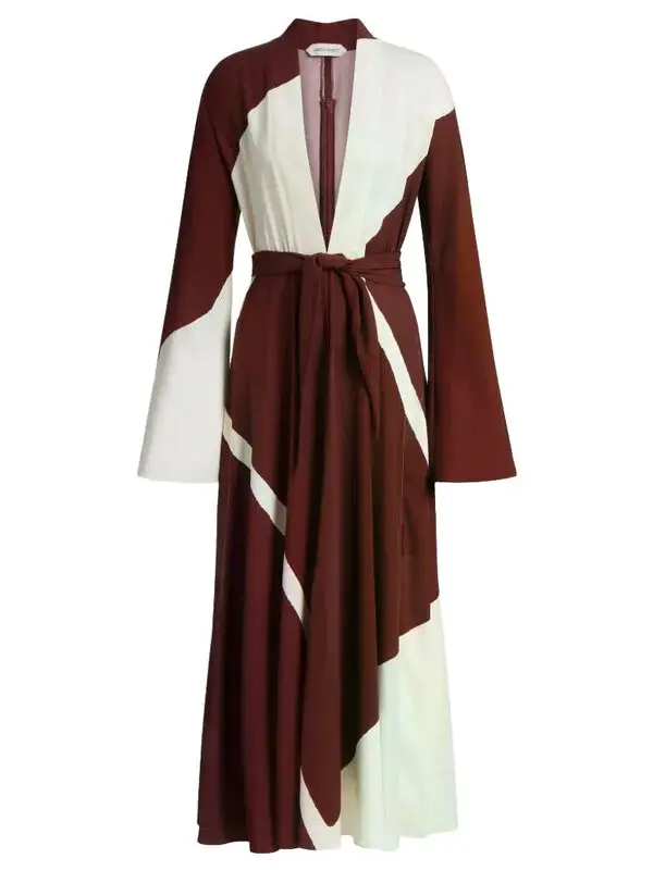 Alberta Ferretti V-neck Maxi Dress - Brown