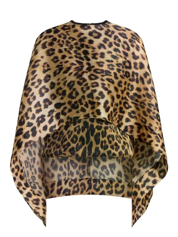 Alberta Ferretti Leopard Print Layered Top - Brown