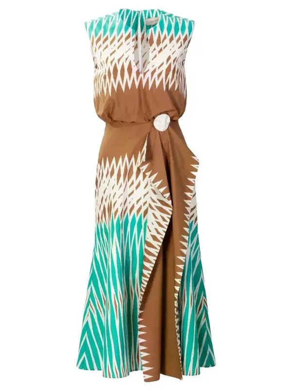 Silvia Tcherassi Kendall Printed Dress - Brown