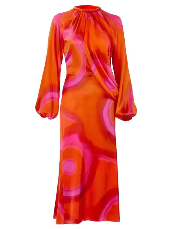Silvia Tcherassi Muna Midi Dress - Orange