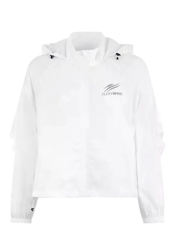 PLEIN SPORT Hooded Windbreaker Jacket - White