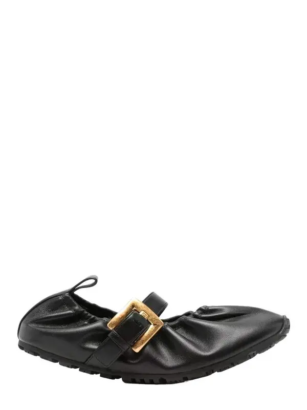 Balmain Buckle Strap Ballerina - Black