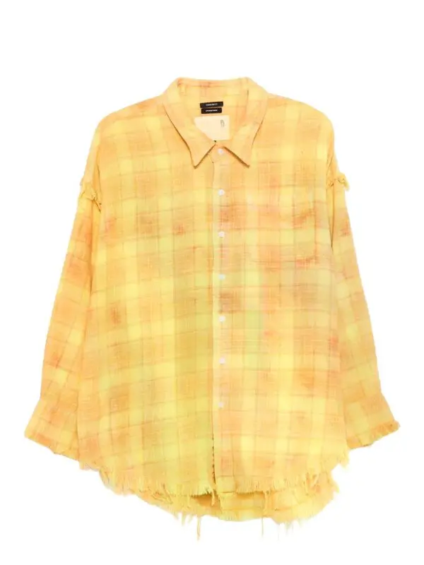 R13 Shredded Seam Drop Shirt - Yellow
