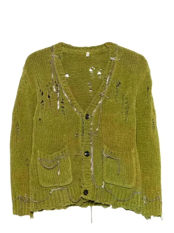 R13 Pins Chains Cardigan - Green