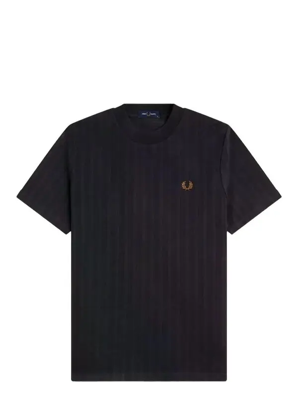 Fred Perry Striped-texture T-shirt - Black