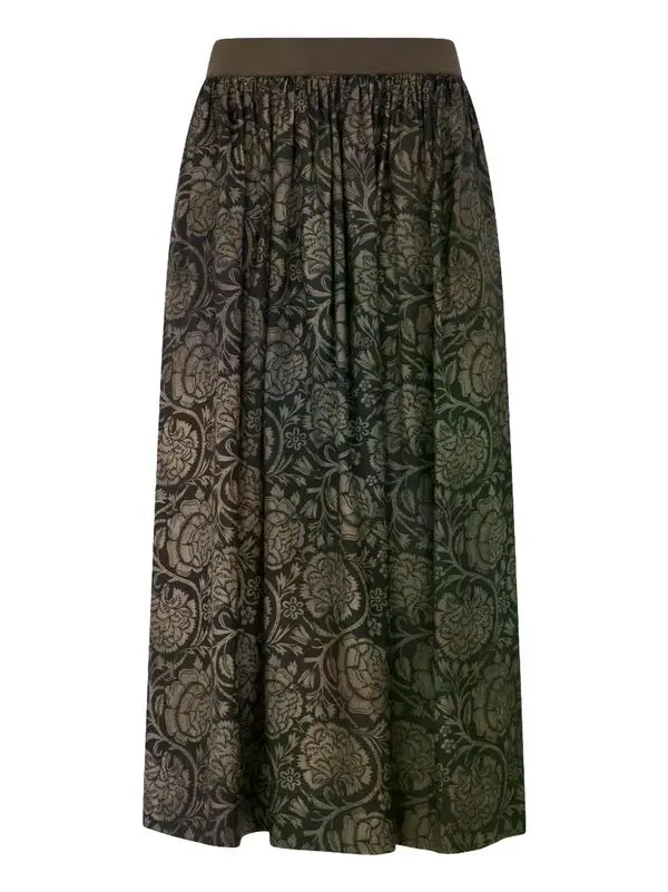 UMA WANG Floral-print Skirt - Black