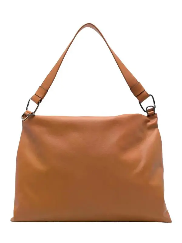 CROMIA Leather Tote Bag With Chain - Brown