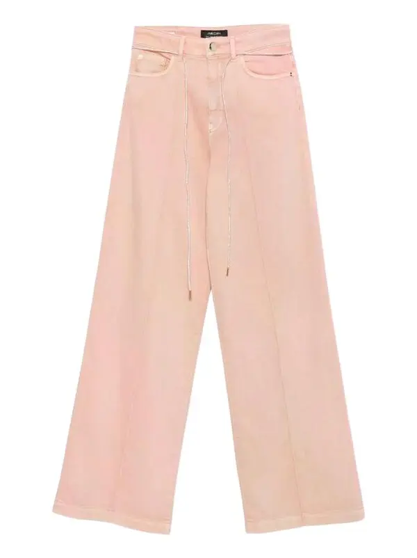 MARCCAIN Belted Wide Leg Jeans - Pink