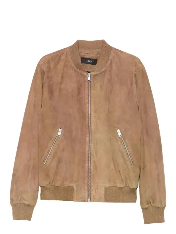 ARMA Didier Suede Bomber Jacket - Brown