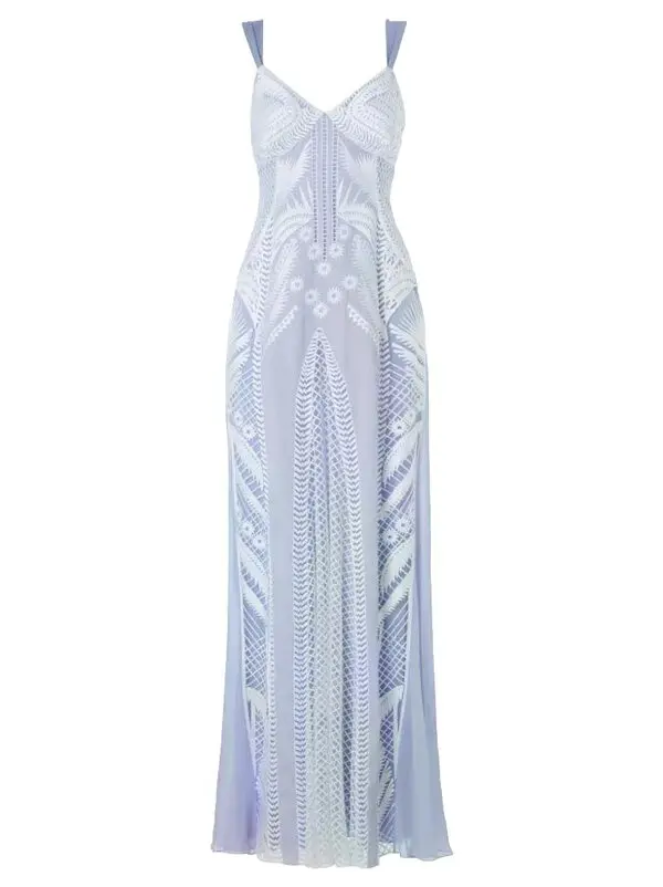 TEMPERLEY LONDON Giselle Embroidered Maxi Dress - Purple