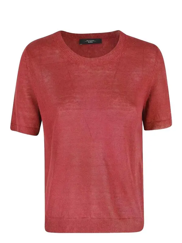 Max Mara Short-sleeve Linen Top - Red