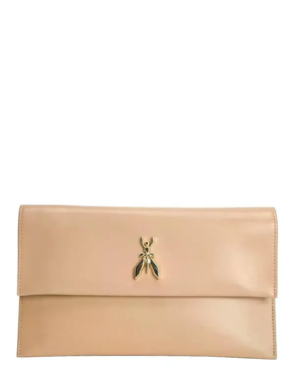 Patrizia Pepe Clutch Bag With Logo Detail - Neutrals