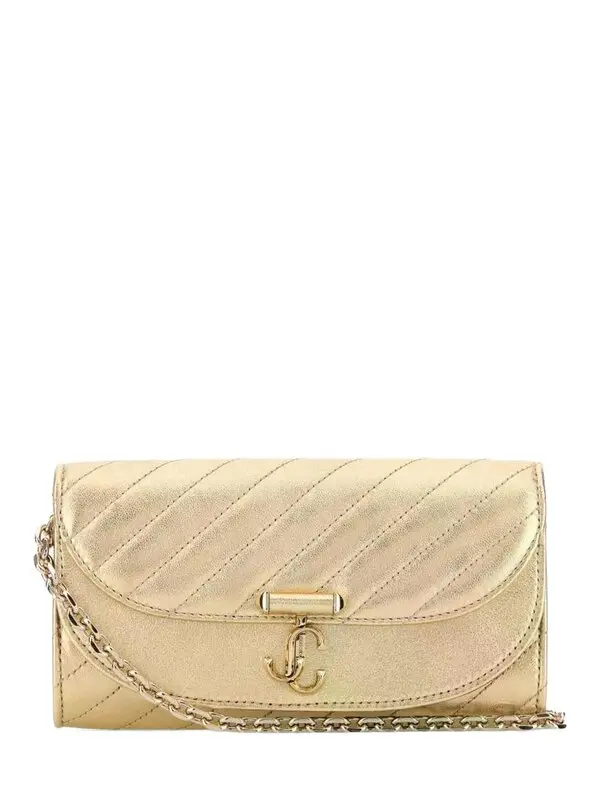 JIMMY CHOO Quilted Clutch With Chain Strap - Gold