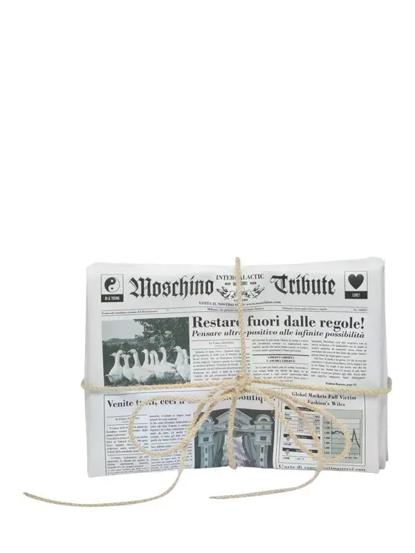Moschino Newspaper-print Clutch - White