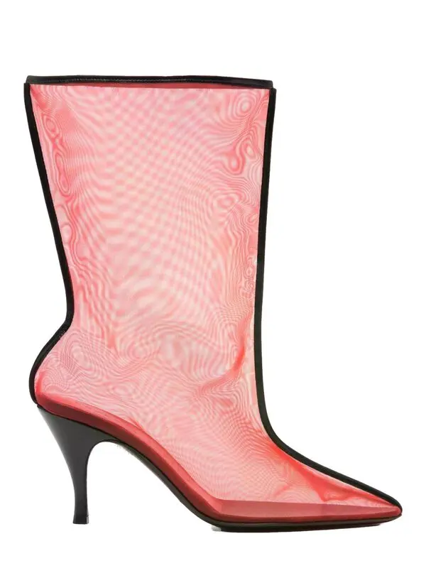 HERBERT LEVINE Pointed-toe Mesh Boots - Red