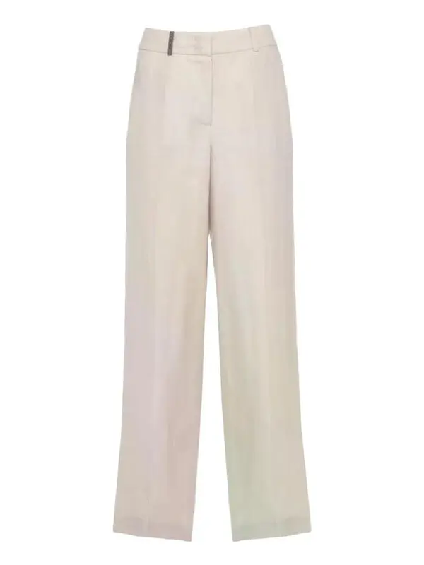 Peserico Bead-detail Wide-leg Trousers - Neutrals
