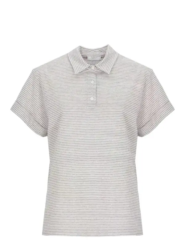 Peserico Striped Polo Shirt - Neutrals