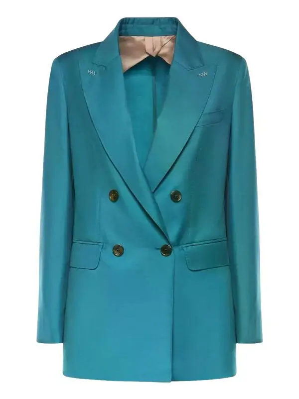Max Mara Buttoned Double-breasted Blazer - Blue