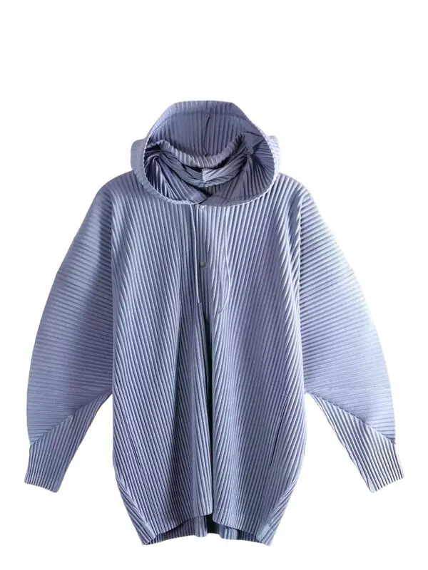 Issey Miyake Hooded Pleated Jacket - Purple