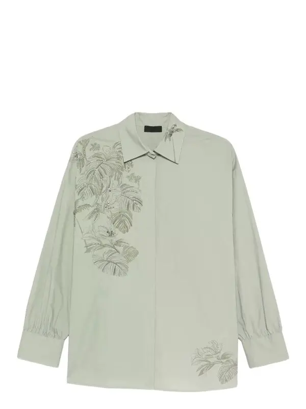 Liu Jo Embellished Floral Shirt - Green