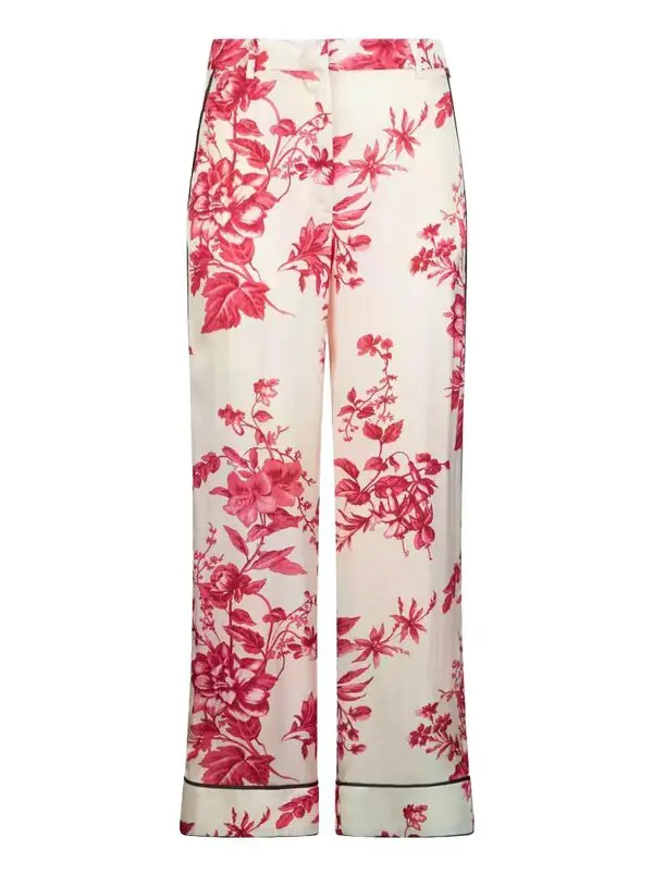 Liu Jo Floral Trim Trousers - White
