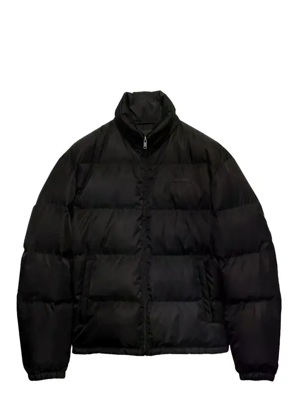 Prada Puffer Jacket With Side Pockets - Black