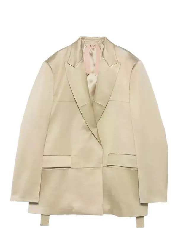 N°21 Notched-lapel Blazer - Neutrals