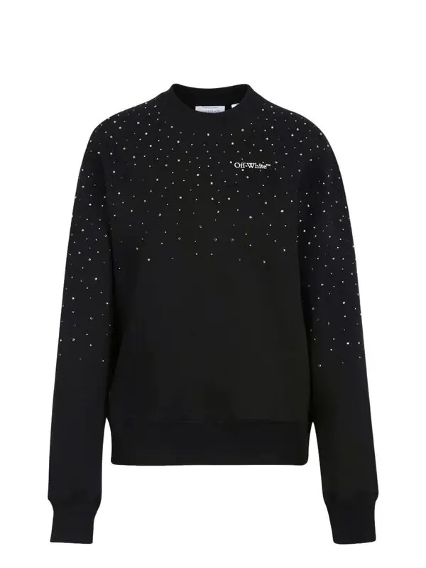 Off-White Embellished Round-neck Sweatshirt - Black